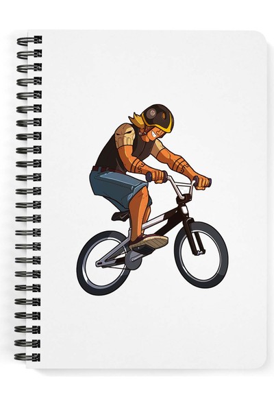 Bisiklet Baskılı Ahşap Kapaklı Defter 15X20 cm DFT6336