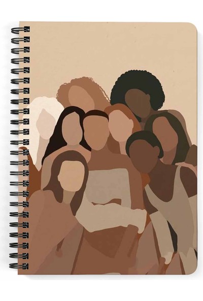 Woman Baskılı Ahşap Kapaklı Defter 15X20 cm DFT3184