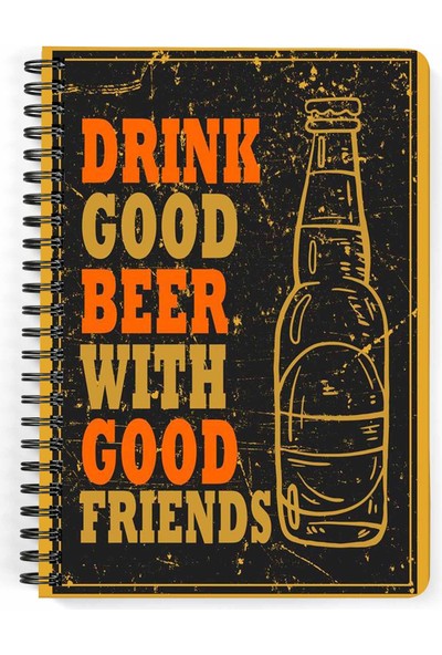 Drink Good Beer Baskılı Ahşap Kapaklı Defter 15X20 cm DFT2783 Drink Good Beer Baskılı Ahşap Kapaklı Defter 15X20 cm DFT2783