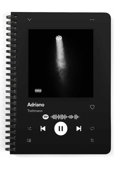 Adriano Trettmann Spotify Karekodlu Baskılı Ahşap Kapaklı Defter 15X20 cm DFT2853 Adriano Trettmann Spotify Karekodlu Baskılı Ahşap Kapaklı Defter 15X20 cm DFT2853