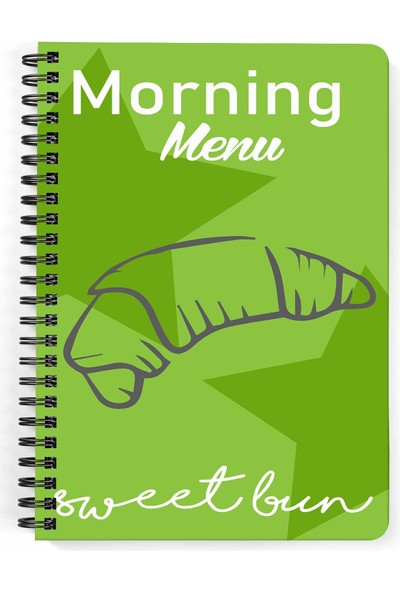 Morning Menu Baskılı Ahşap Kapaklı Defter 15X20 cm DFT5253 Morning Menu Baskılı Ahşap Kapaklı Defter 15X20 cm DFT5253