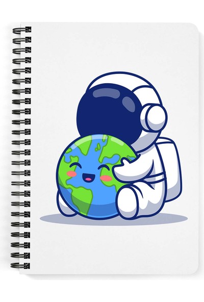 Dünya Kavuşması Baskılı Ahşap Kapaklı Defter 15X20 cm DFT1888