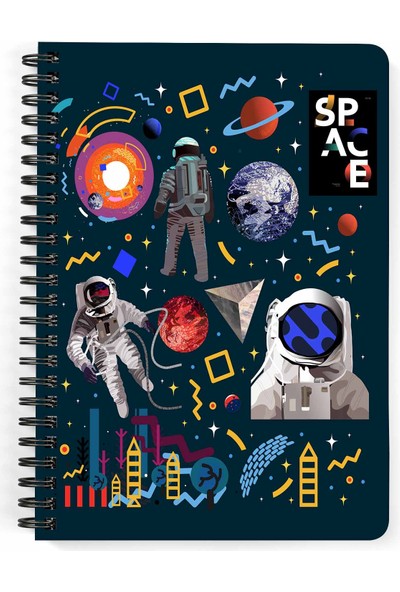 Space Baskılı Ahşap Kapaklı Defter 15X20 cm DFT5136