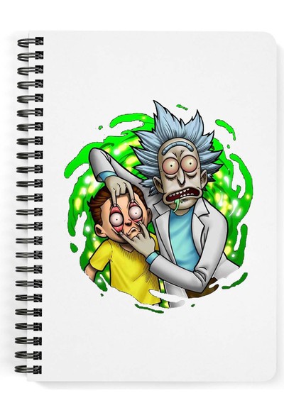 Rick And Morty Baskılı Ahşap Kapaklı Defter 15X20 cm DFT5960
