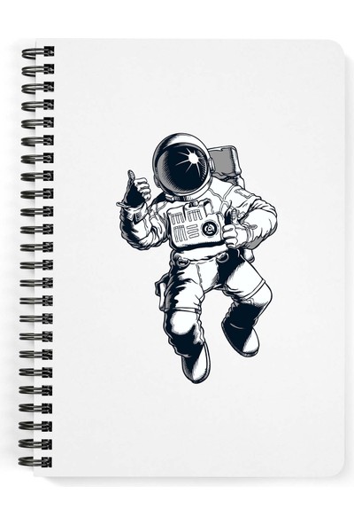 Astronot Baskılı Ahşap Kapaklı Defter 15X20 cm DFT6412