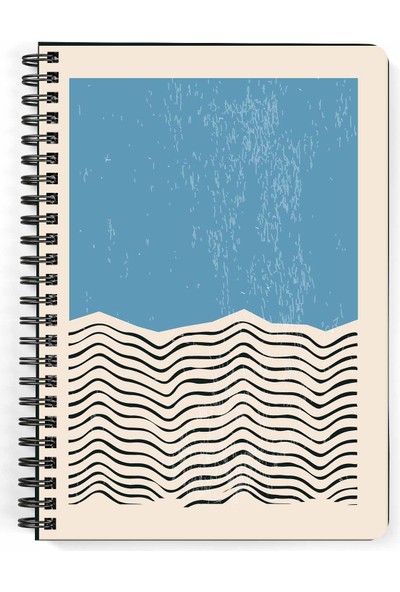 Şekiller Baskılı Ahşap Kapaklı Defter 15X20 cm DFT5243