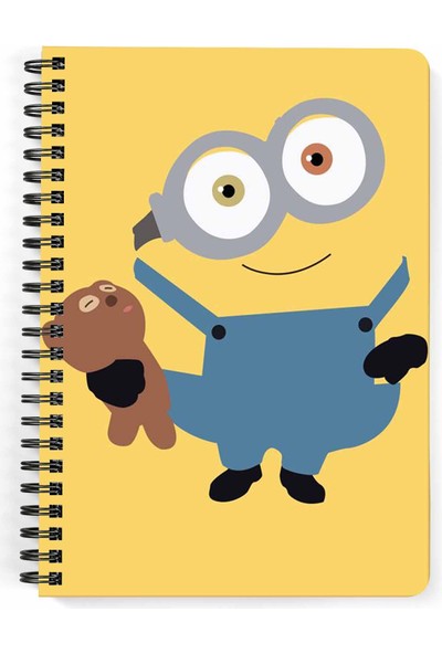 Minyonlar Baskılı Ahşap Kapaklı Defter 15X20 cm DFT4229