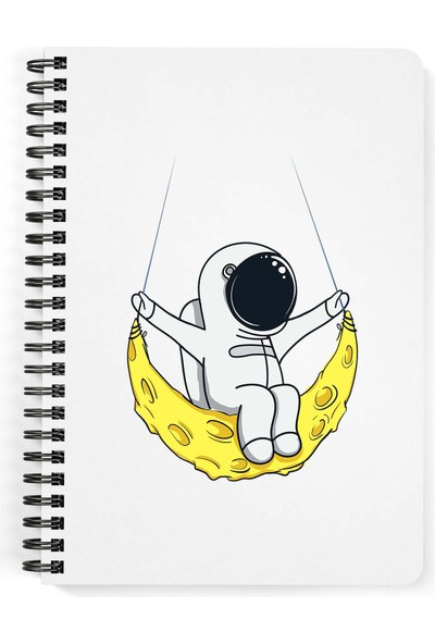 Salıncak Balon Baskılı Ahşap Kapaklı Defter 15X20 cm DFT1923