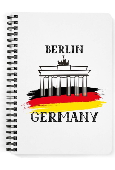 Almanya Berlin Duvarı Baskılı Ahşap Kapaklı Defter 15X20 cm DFT2303
