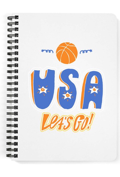 Usa Lets Go Baskılı Ahşap Kapaklı Defter 15X20 cm DFT2052