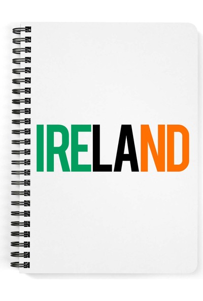 Ireland Baskılı Ahşap Kapaklı Defter 15X20 cm DFT2160