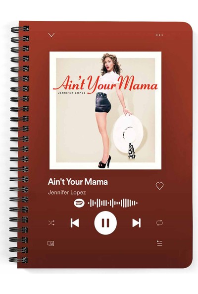 Ain't Your Mama Jennifer Lopez Spotify Karekodlu Baskılı Ahşap Kapaklı Defter 15X20 cm DFT2841 Ain't Your Mama Jennifer Lopez Spotify Karekodlu Baskılı Ahşap Kapaklı Defter 15X20 cm DFT2841