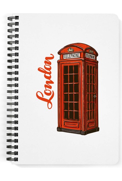 London Baskılı Ahşap Kapaklı Defter 15X20 cm DFT2307