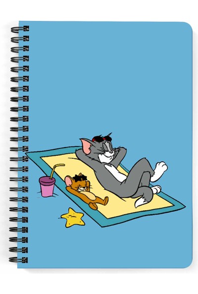Tom ve Jerry Baskılı Ahşap Kapaklı Defter 15X20 cm DFT4204