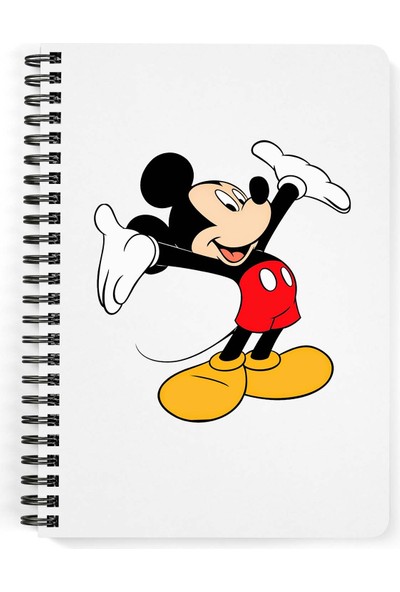 Mickey Mouse Baskılı Ahşap Kapaklı Defter 15X20 cm DFT6231