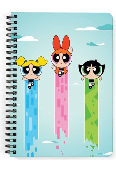 Powerpuff Girls Baskılı Ahşap Kapaklı Defter 15X20 cm DFT2692