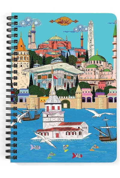 Astak Istanbul Baskılı Ahşap Kapaklı Defter 15X20 cm DFT5304