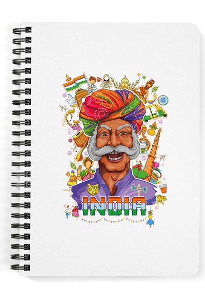 Hindistan Baskılı Ahşap Kapaklı Defter 15X20 cm DFT2291