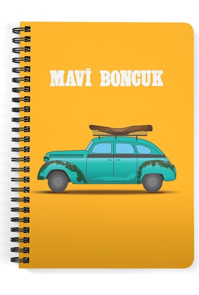 Mavi Boncuk Baskılı Ahşap Kapaklı Defter 15X20 cm DFT2394