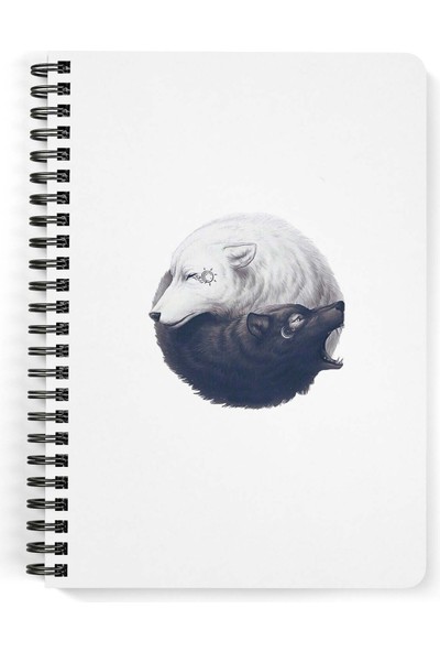 Kurtlar Baskılı Ahşap Kapaklı Defter 15X20 cm DFT342