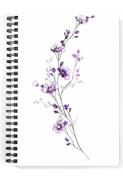Çiçek Baskılı Ahşap Kapaklı Defter 15X20 cm DFT2572
