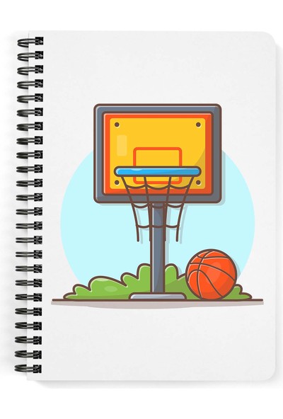 Basketbol Potası Baskılı Ahşap Kapaklı Defter 15X20 cm DFT2058