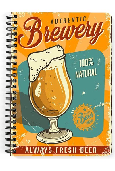 Beer Baskılı Ahşap Kapaklı Defter 15X20 cm DFT2782 Beer Baskılı Ahşap Kapaklı Defter 15X20 cm DFT2782