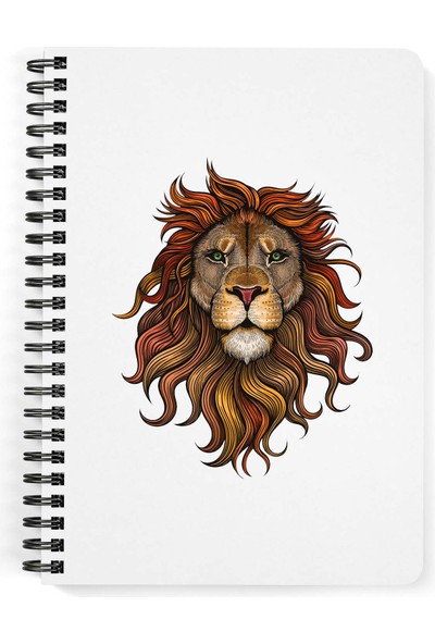Lion Baskılı Ahşap Kapaklı Defter 15X20 cm DFT6350