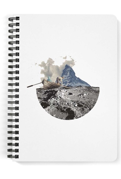 Uzay Baskılı Ahşap Kapaklı Defter 15X20 cm DFT287