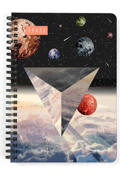 Space Baskılı Ahşap Kapaklı Defter 15X20 cm DFT5144