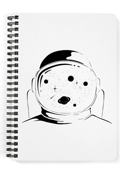 Uzay Baskılı Ahşap Kapaklı Defter 15X20 cm DFT1959