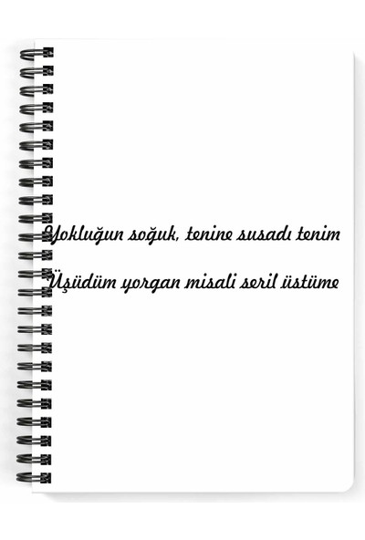 Sözler Baskılı Ahşap Kapaklı Defter 15X20 cm DFT2822