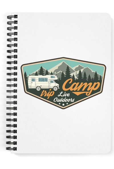 Camp Baskılı Ahşap Kapaklı Defter 15X20 cm DFT2073