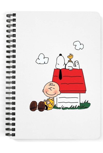 Snoopy Baskılı Ahşap Kapaklı Defter 15X20 cm DFT6485