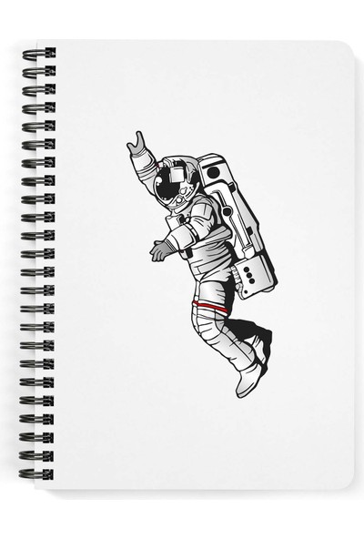 Astronot Baskılı Ahşap Kapaklı Defter 15X20 cm DFT6402