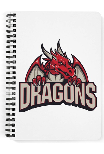 Dragons Baskılı Ahşap Kapaklı Defter 15X20 cm DFT1726