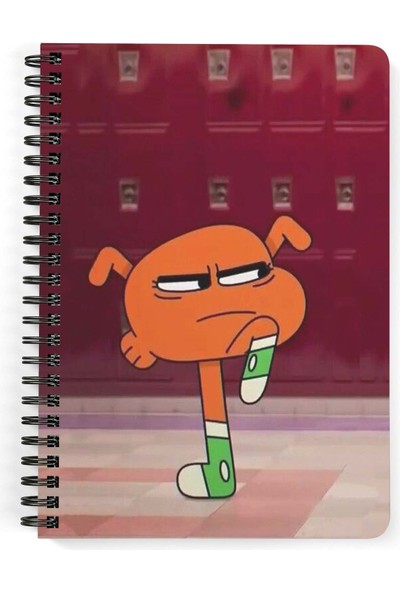 Gumball Baskılı Ahşap Kapaklı Defter 15X20 cm DFT2494