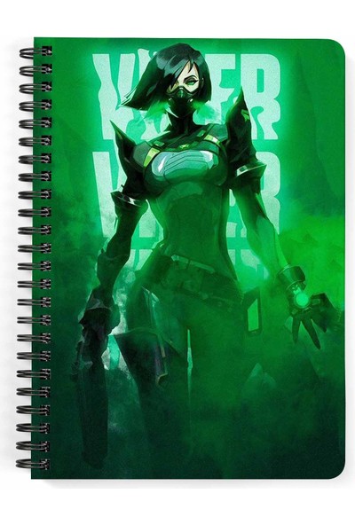 Viper Valorant Baskılı Ahşap Kapaklı Defter 15X20 cm DFT3317 Viper Valorant Baskılı Ahşap Kapaklı Defter 15X20 cm DFT3317
