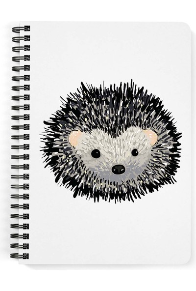 Kirpi Baskılı Ahşap Kapaklı Defter 15X20 cm DFT772