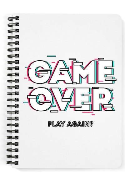 Game Over Baskılı Ahşap Kapaklı Defter 15X20 cm DFT1754 Game Over Baskılı Ahşap Kapaklı Defter 15X20 cm DFT1754