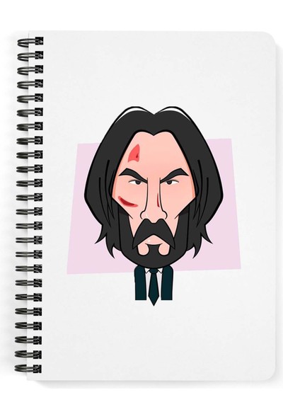 John Wick Baskılı Ahşap Kapaklı Defter 15X20 cm DFT6777 John Wick Baskılı Ahşap Kapaklı Defter 15X20 cm DFT6777