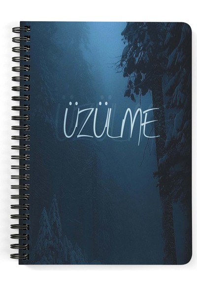 Üzülme Baskılı Ahşap Kapaklı Defter 15X20 cm DFT2464