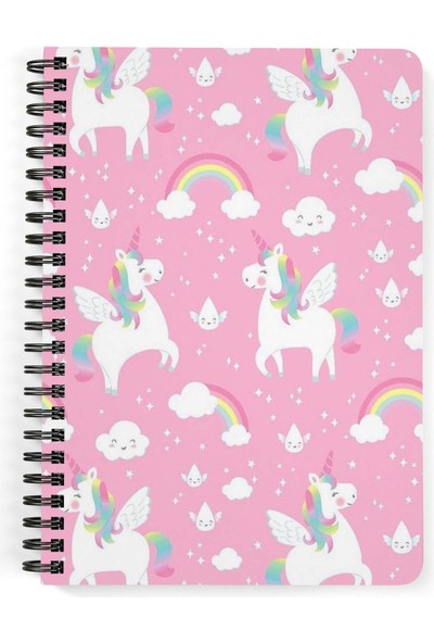Unicorn Baskılı Ahşap Kapaklı Defter 15X20 cm DFT2490