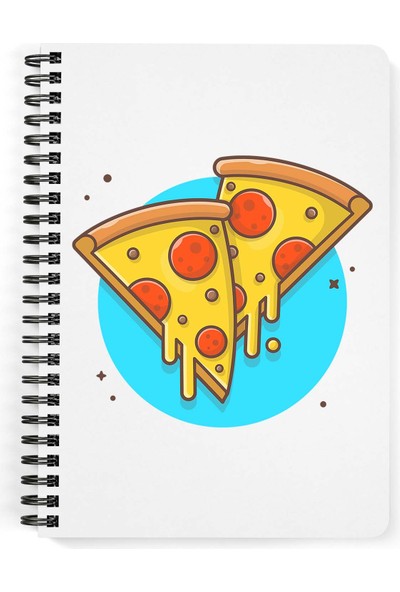 Pizza Baskılı Ahşap Kapaklı Defter 15X20 cm DFT1313