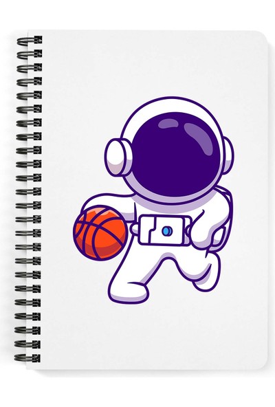 Space Basketball Baskılı Ahşap Kapaklı Defter 15X20 cm DFT1866
