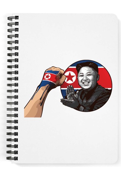 Kim Jong-Un Baskılı Ahşap Kapaklı Defter 15X20 cm DFT986