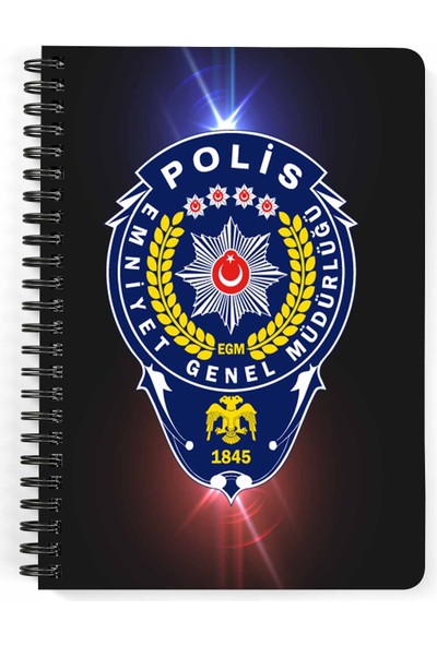 Polis Baskılı Ahşap Kapaklı Defter 15X20 cm DFT5471