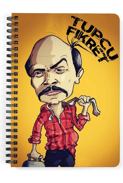 Tüpçü Fikret Baskılı Ahşap Kapaklı Defter 15X20 cm DFT5111 Tüpçü Fikret Baskılı Ahşap Kapaklı Defter 15X20 cm DFT5111