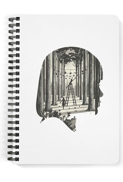 Ütopya Baskılı Ahşap Kapaklı Defter 15X20 cm DFT333