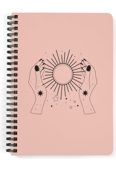 Gezegen Baskılı Ahşap Kapaklı Defter 15X20 cm DFT2329